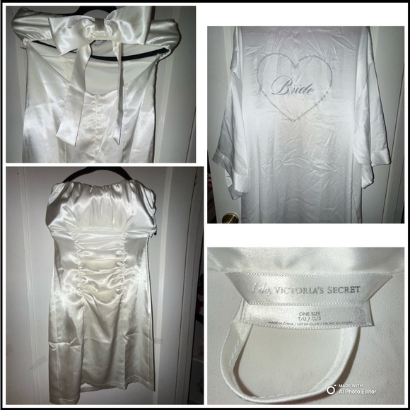 Victoria's Secret | Dresses | Victorias Secret Satin Bridal Set In ...
